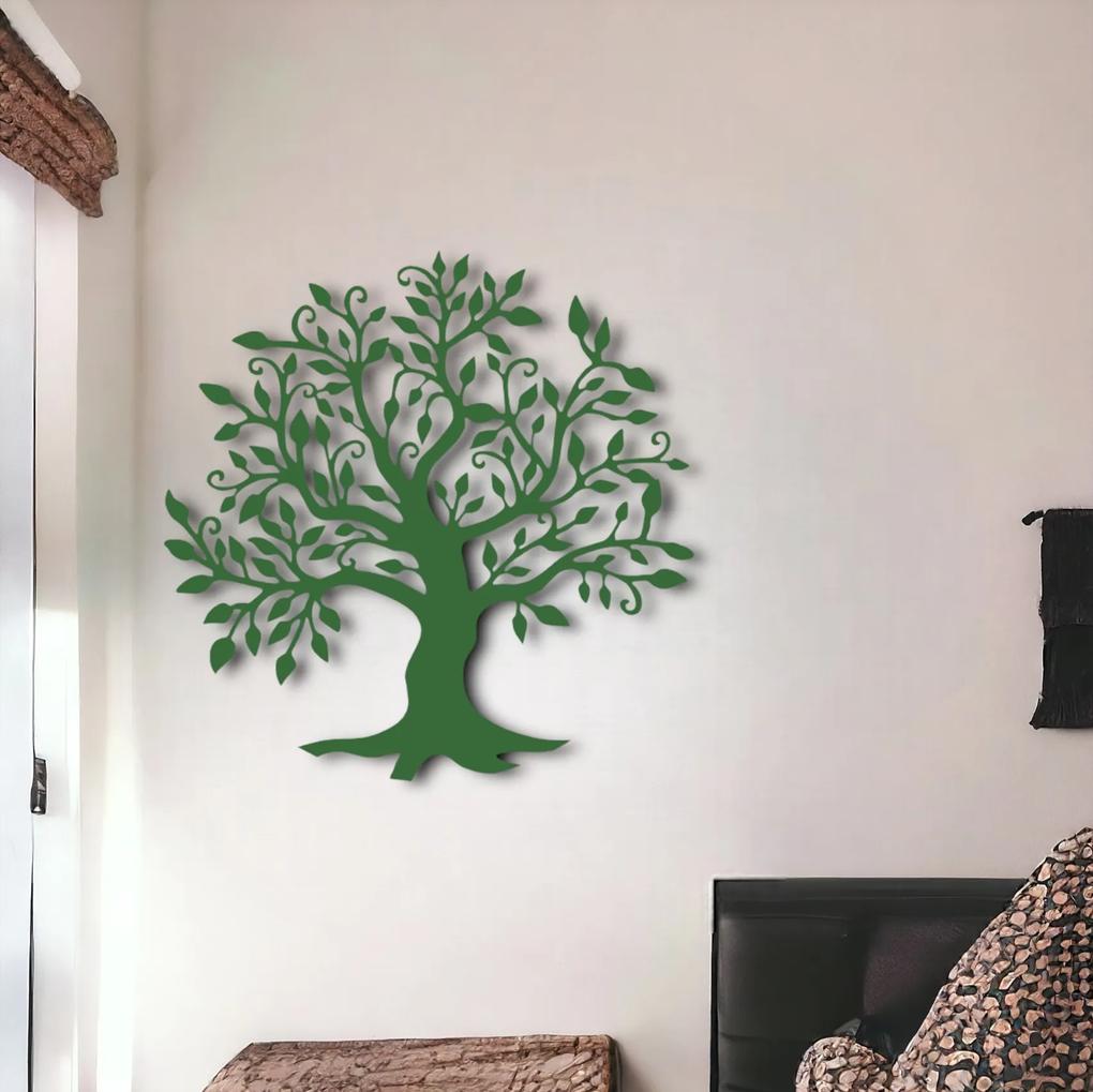 Strom života 5 - kovový obraz na zeď Velikost: 75cm, Barva: Green