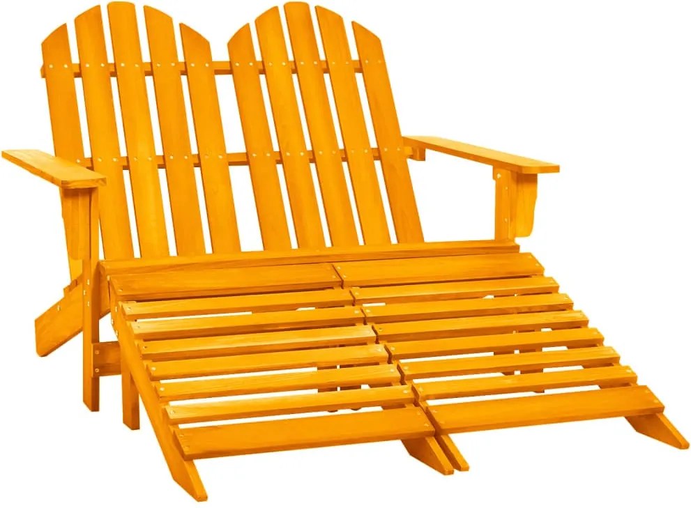 2místná zahradní židle Adirondack s podnožkou jedle oranžová 315918