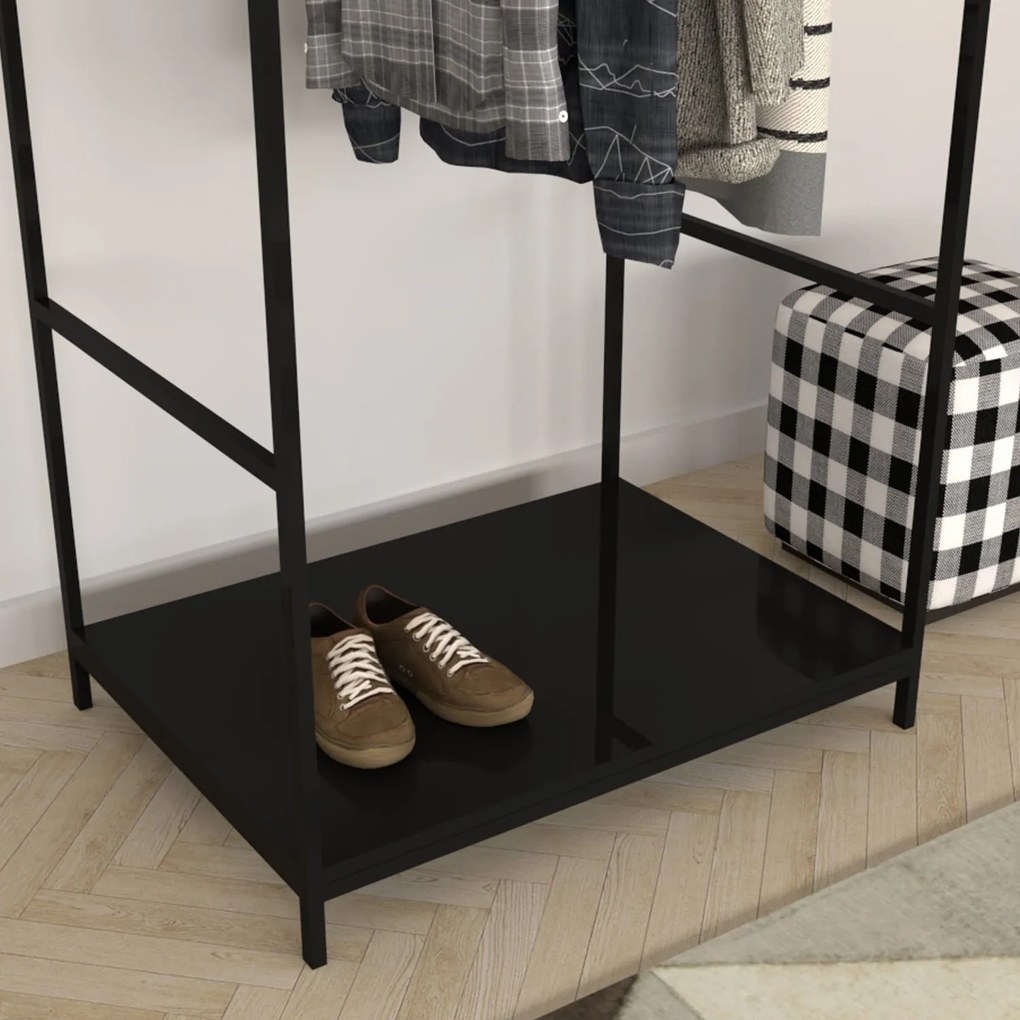 Kalune design Otevřená šatní skříň SAFRAN černá