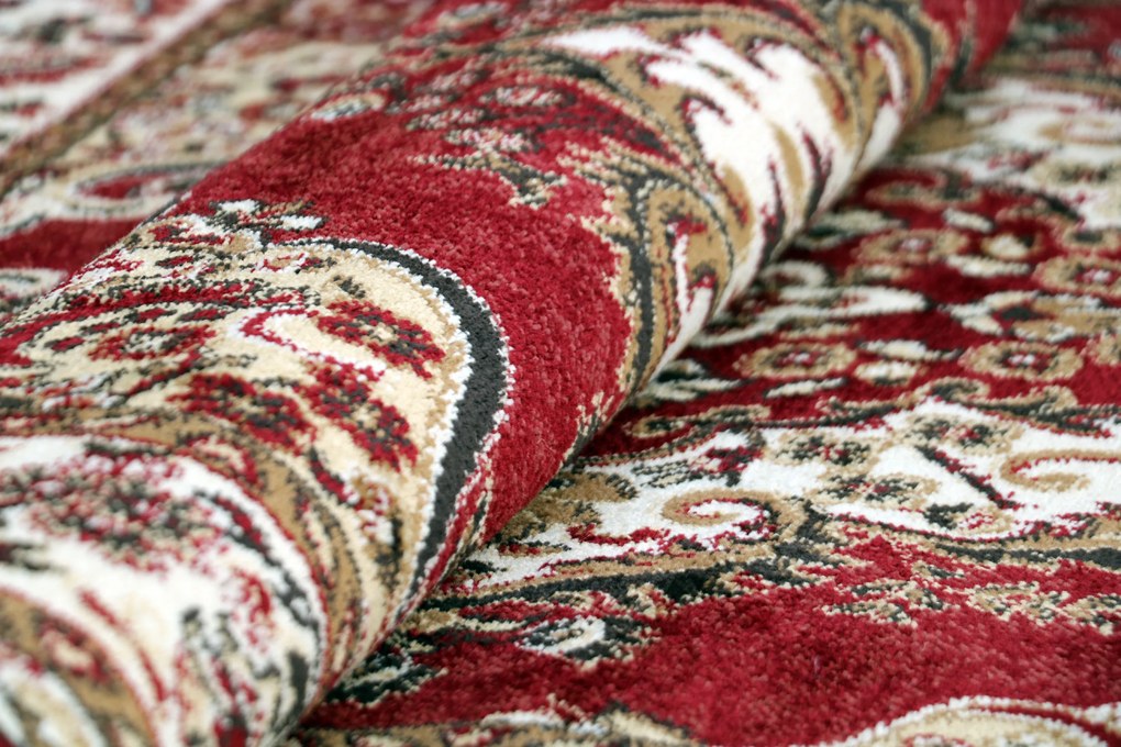 JUTEX Kusový koberec MEDAILON 6985A červeno-krémový BARVA: Červená, ROZMĚR: 60x100 cm