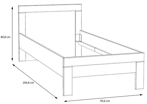 Jednolůžková postel SNOWIE 90x200 cm bílá