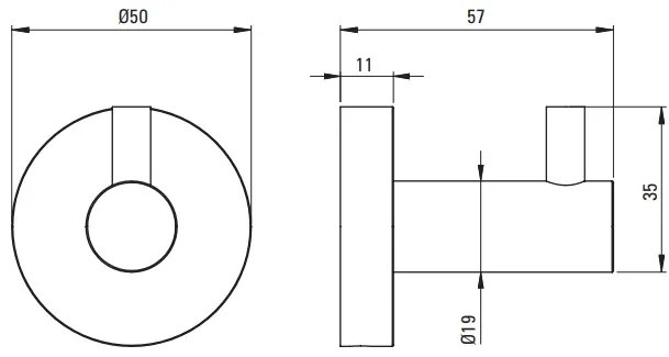 Deante Jasmin, 1-háček na ručníky, černá matná, DEA-ADJ_N111
