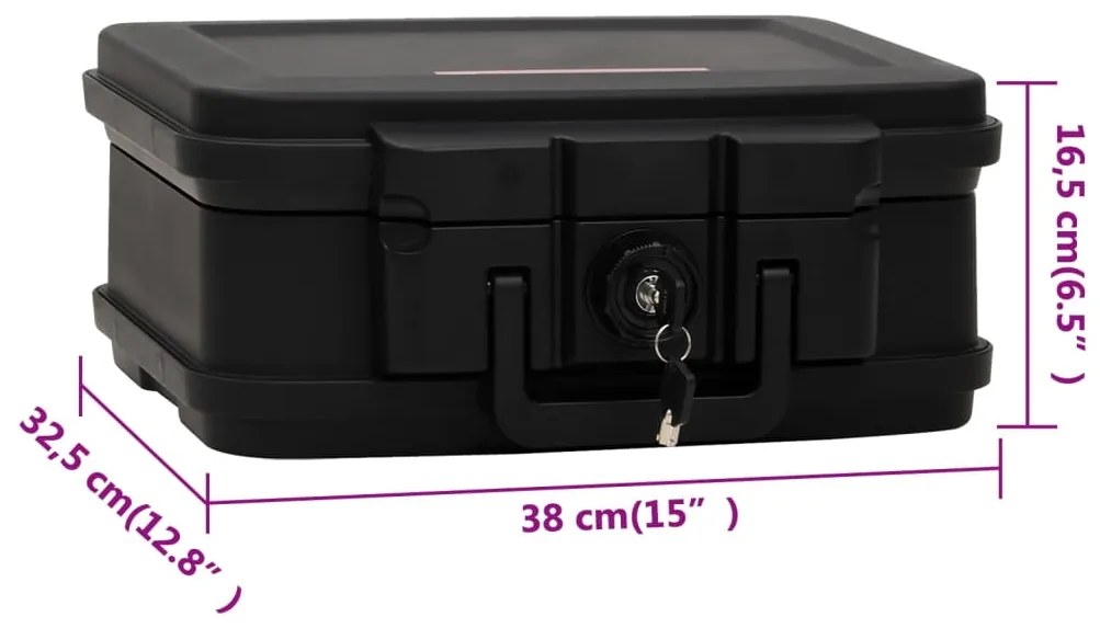 Bezpečnostní schránka černá 38 x 32,5 x 16,5 cm - Default Title