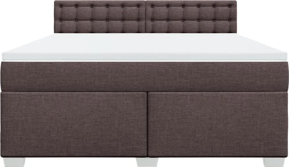 Box spring postel s matrací tmavě hnědá 180x200 cm textil 3288284