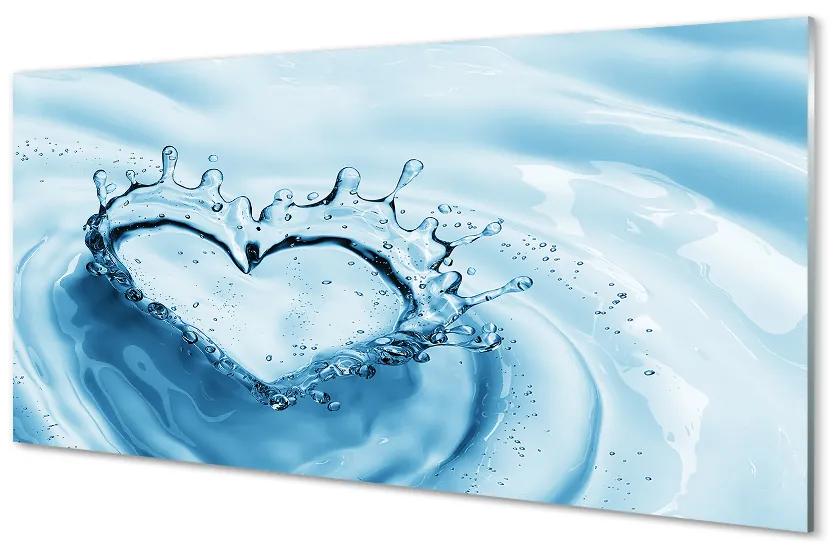 akrylový obraz Vodní kapky srdce 125x50 cm