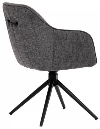 Jídelní konferenční židle tmavě šedá černé kovové nohy otočný mechanismus HC-536 GREY2