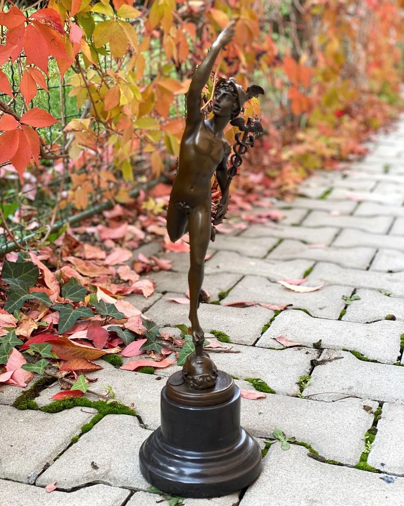 Bronzová socha soška Hermés - Merkur