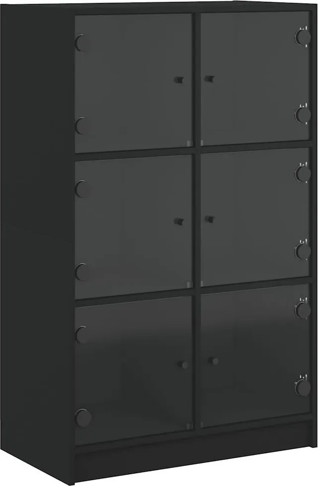 Highboard s dvířky černý 68 x 37 x 109 cm kompozitní dřevo 3295851