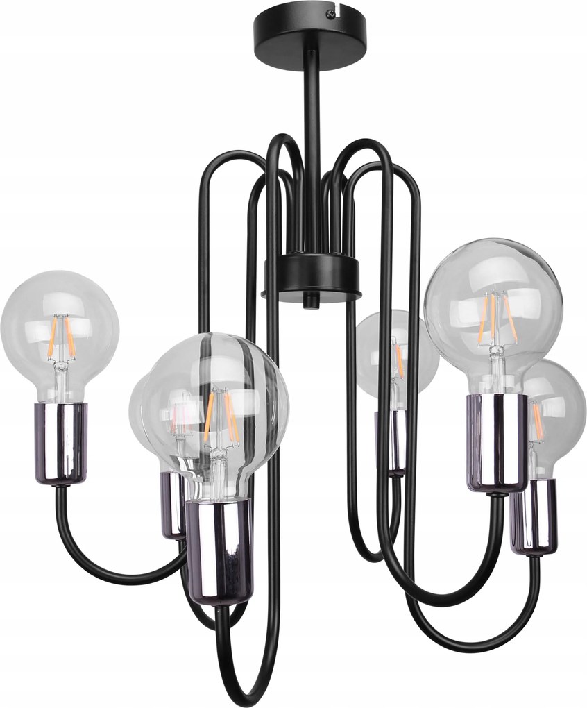 Krásná závěsná lampa s originálním designem pro šatní skříň Edison, chrom