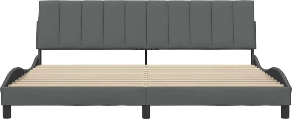 Rám postele bez matrace Hanko tmavě šedý 200 x 200 cm textil 3310413