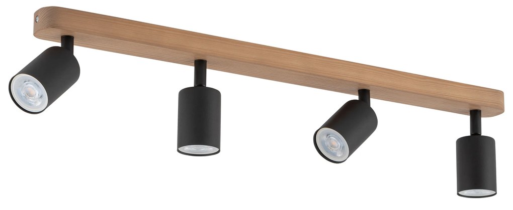 TK-LIGHTING Stropní bodové LED osvětlení TOP WOOD, 4xGU10, 10W, černé 3293