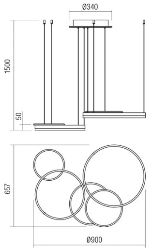 Redo 01-2605 - LED Stmívatelný lustr na lanku SIGUA LED/99W/230V CRI 90 bílá