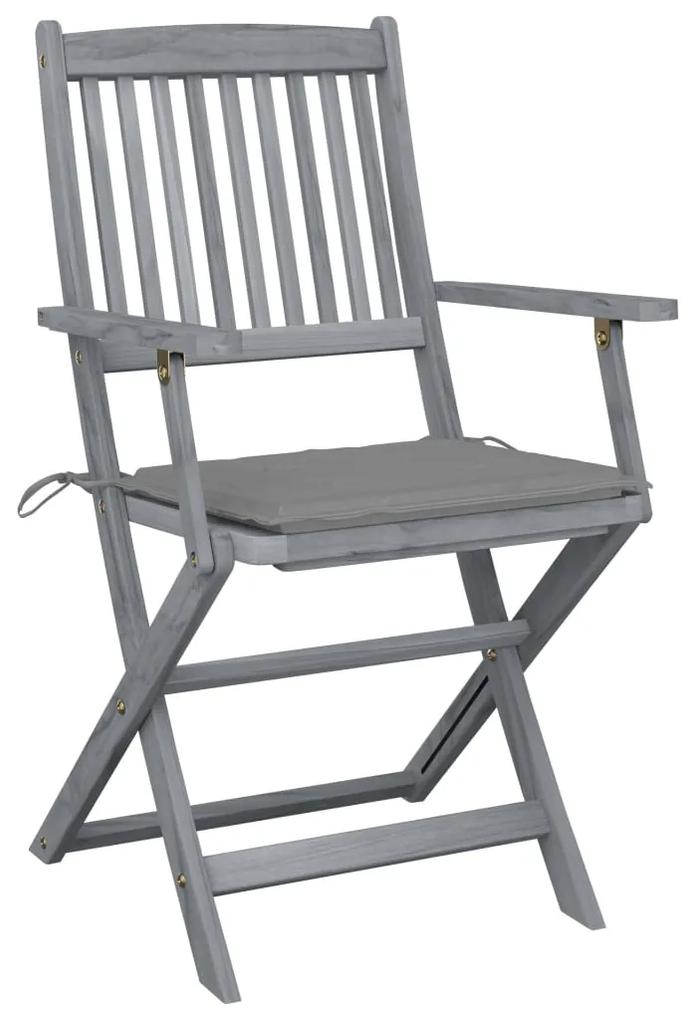 Skládací zahradní židle s poduškami 2 ks masivní akáciové dřevo,  3064483
