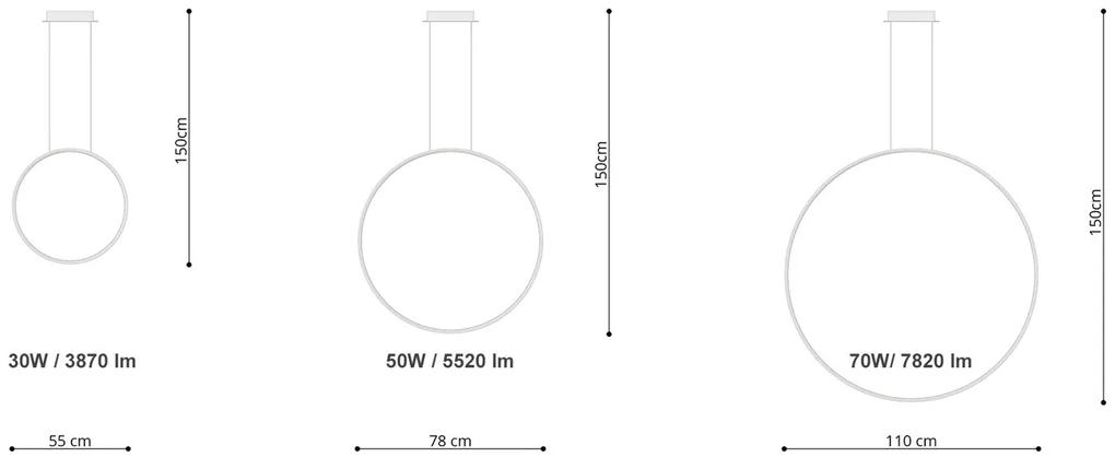 Závěsné LED svítidlo Rio 55, 1x LED 30w, 3000k, b