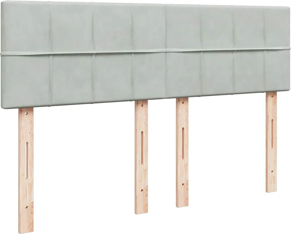 Box spring postel s matrací světle šedá 160x200 cm samet 3287782