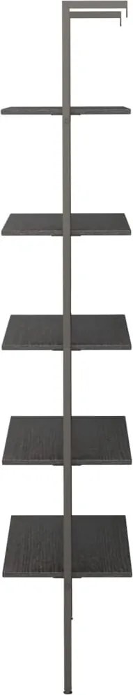 5patrová opěrná police černá 64 x 35 x 185 cm 336387