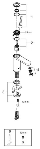 GROHE 23800000 - Umyvadlová baterie GET velikost M lesklý chrom