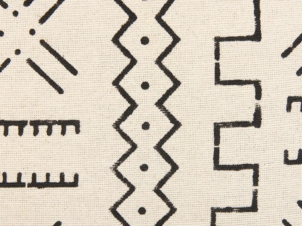 Bavlněný polštář geometrický vzor 45 x 45 cm bílá/ černá MYRICA Beliani