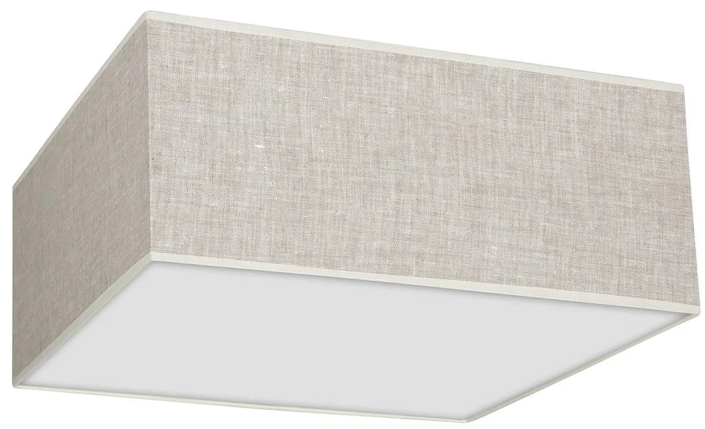 Stropní svítidlo Lino Square, 1x lněné stínítko, (bílé plexisklo), (40cm)