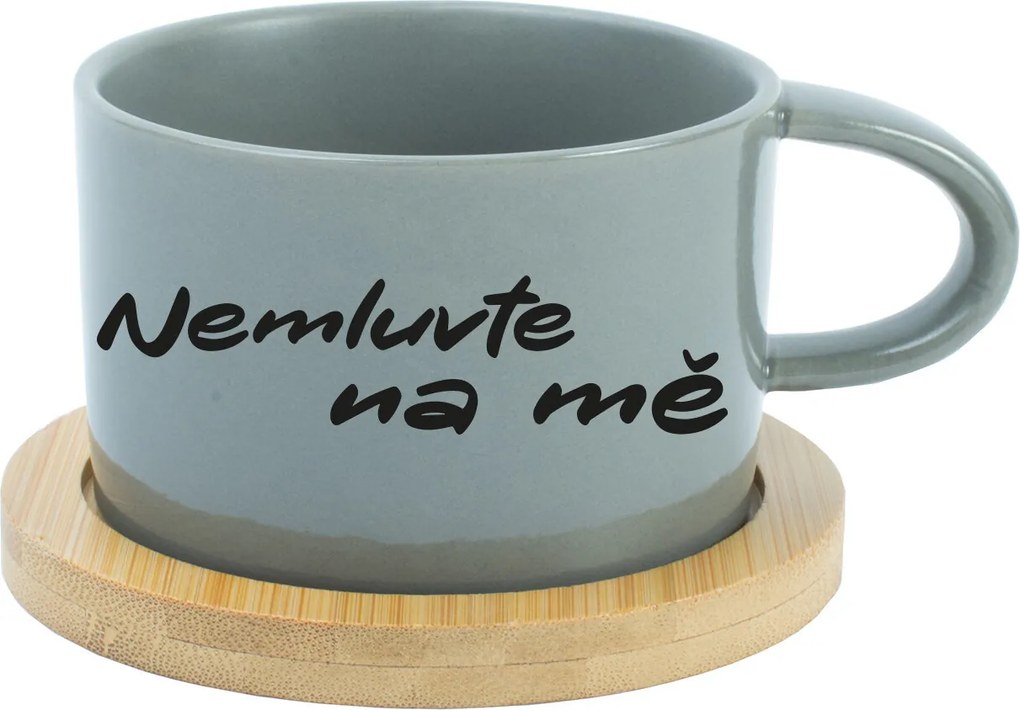 NEMLUVTE NA MĚ - šedý hrníček makronka 200 ml