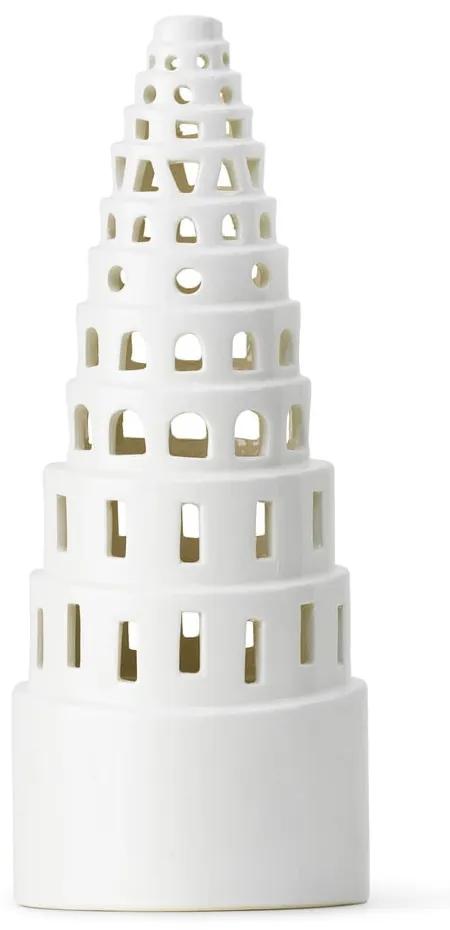 Bílý keramický vánoční svícen Kähler Design Lighthouse, ø 9 cm
