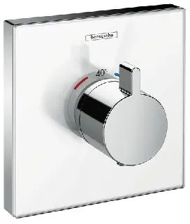 Hansgrohe Shower Select Glass - Termostatická baterie HighFlow pod omítku, bílá/chrom 15734400
