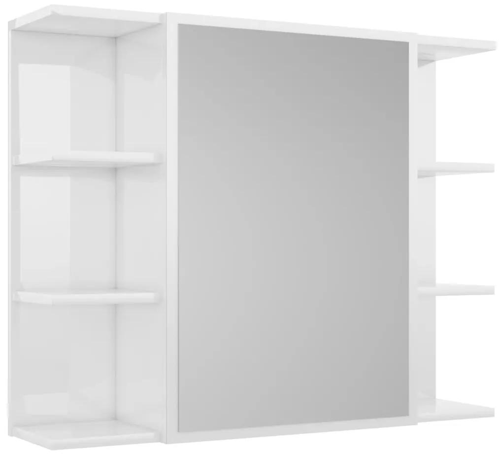 vidaXL 4dílná koupelnová sestava bílá vysoký lesk kompozitní dřevo