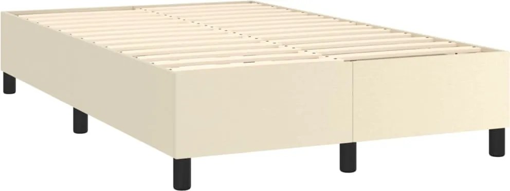 Box spring postel s matrací a LED krémová 120x200 cm umělá kůže 3135815