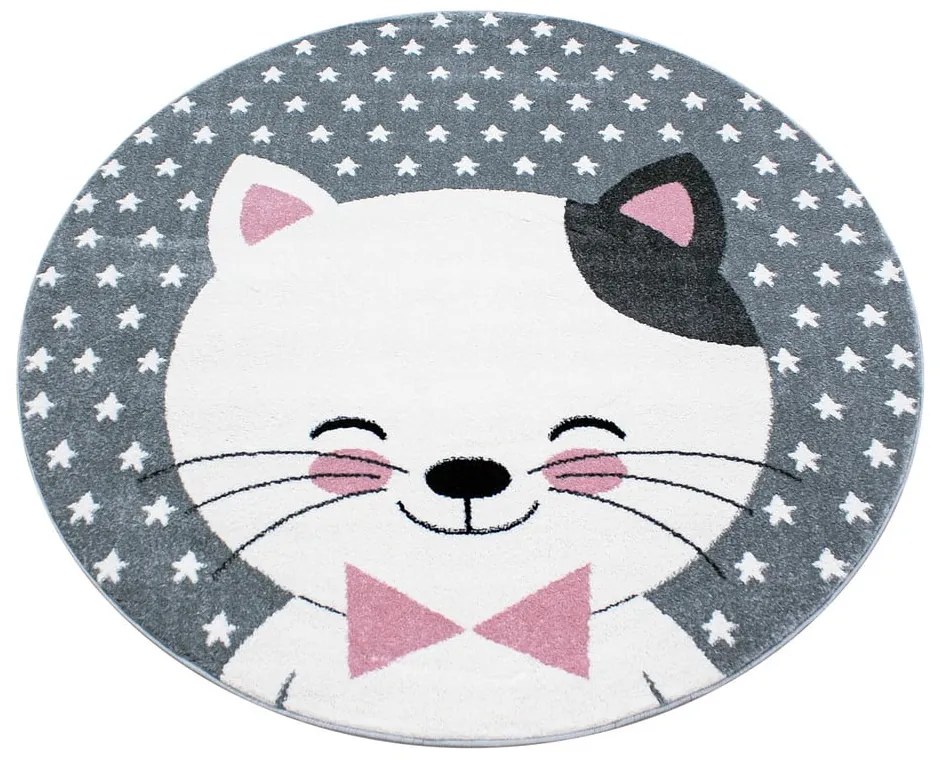 Růžovo-šedý dětský koberec ø 120 cm Kids – Ayyildiz Carpets
