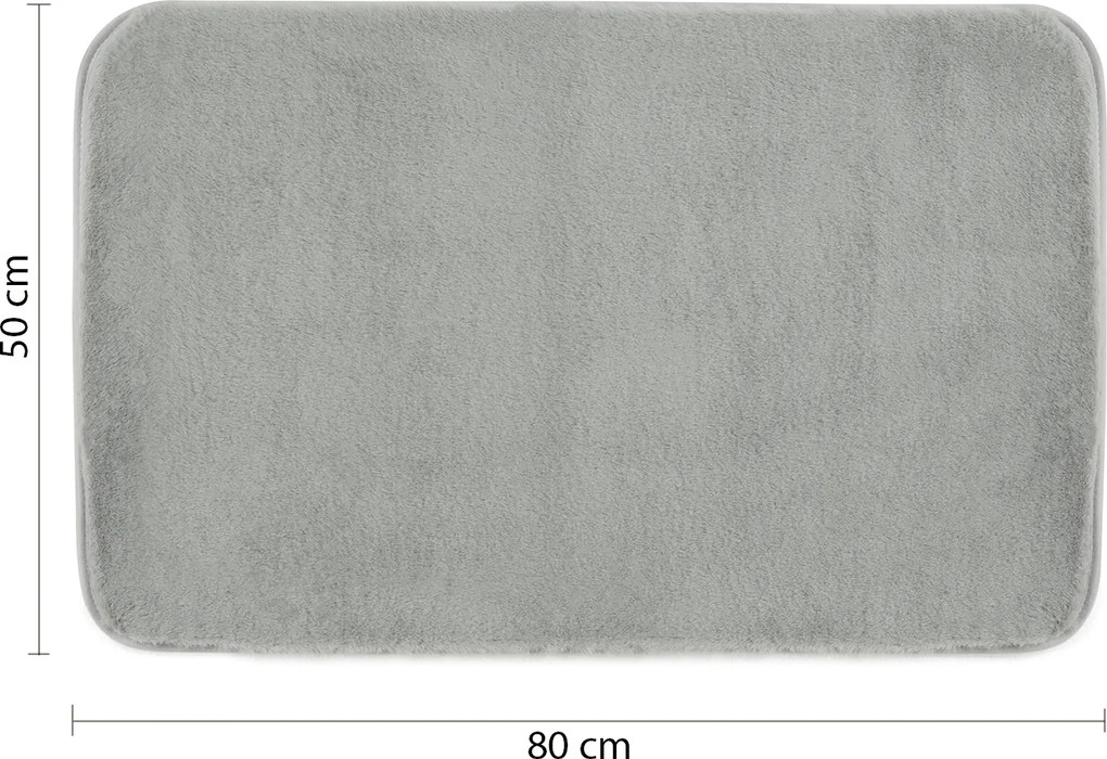 Gedy Gedy, FUZZY koupelnová předložka, 50x80 cm, 100% polyester, protiskluz, šedá, 96FY508008