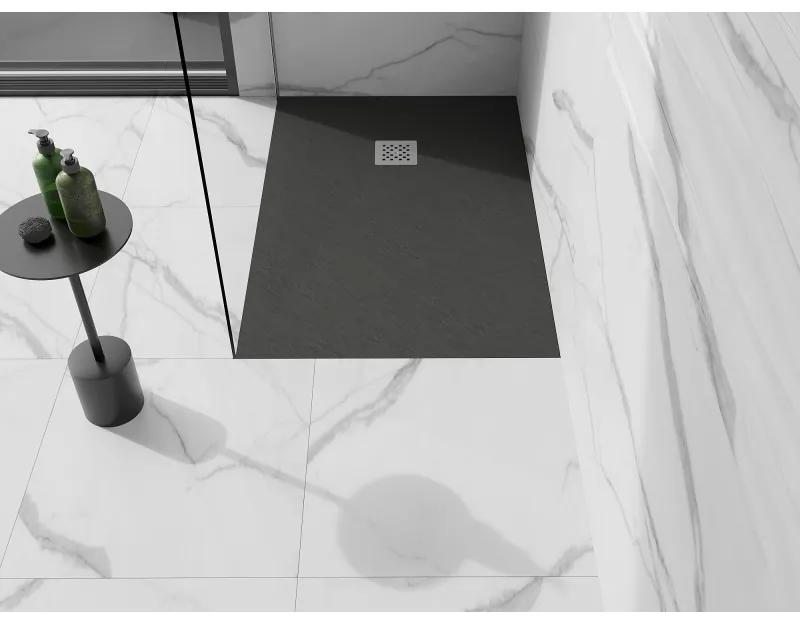 Mexen Stone+ kompozitní čtvercová sprchová vana 130 x 70 cm, Antracit - 44717013