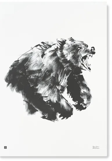 Teemu Järvi Plakát s motivem medvěda Roaring bear 50x70