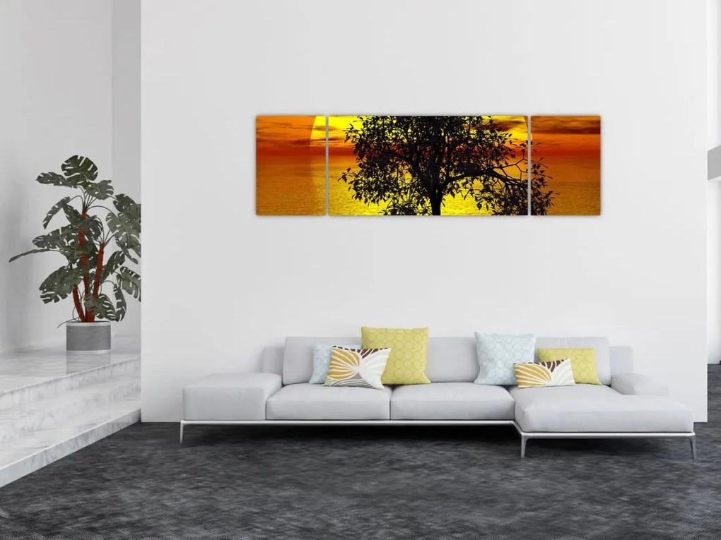 Obraz siluety stromu (170x50 cm)