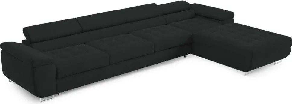Rohová rozkládací sedací souprava do L CORTELE, 331 cm, s úložným prostorem Roh pohovky: Levý roh, Barva látky Kronos: Světle šedá (Kronos 53)