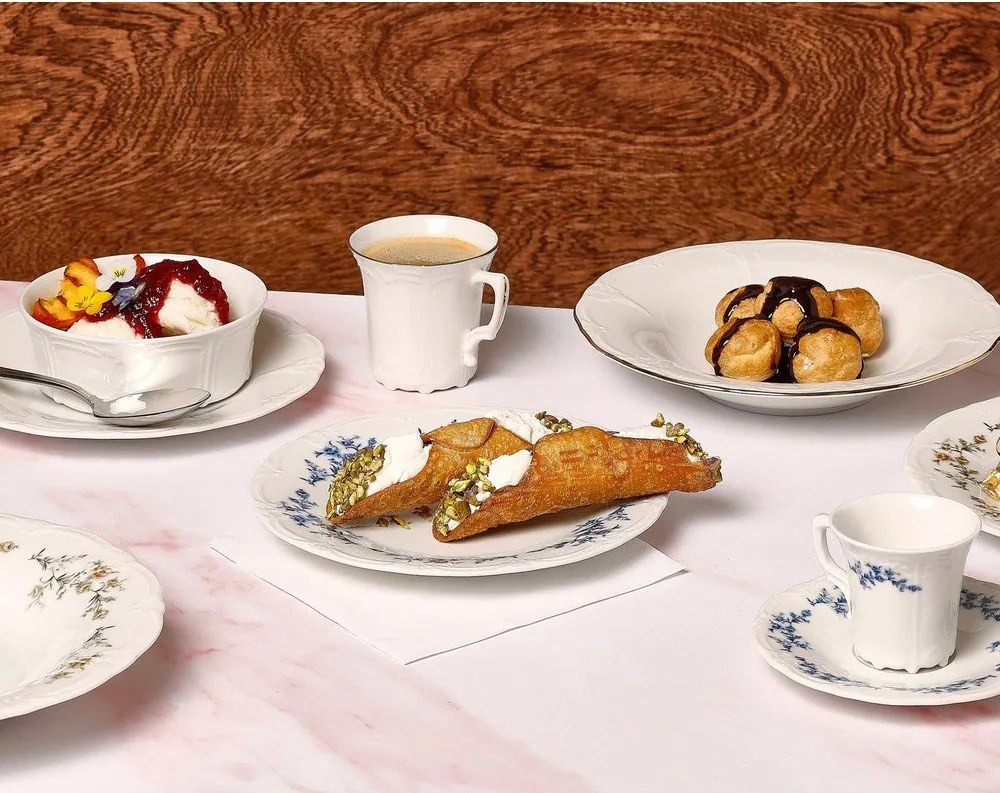 Bílá/modrá porcelánová miska 410 ml Retro – BonBistro