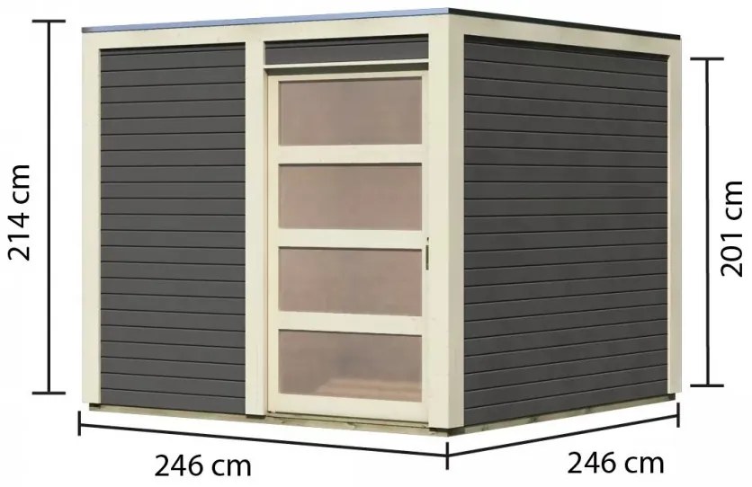 Dřevěný zahradní domek QUBIC 1 Lanitplast