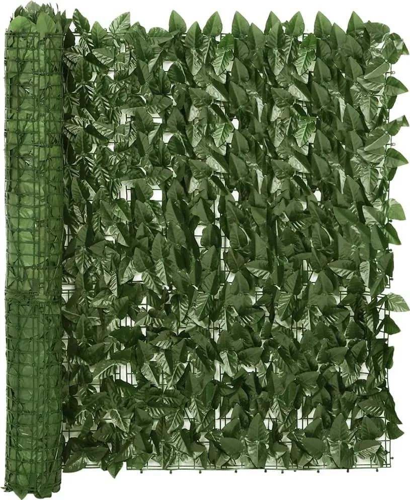 vidaXL Balkónová zástěna se mi listy 600 x 100 cm [315502] Barva: Zelená