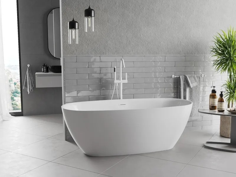 Mexen Luvo Slim volně stojící vana 170 x 75 cm, bílá, bílý přepad - 52801707500-20