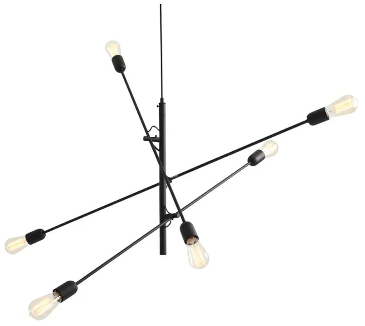 Černé závěsné světlo pro 6 žárovek Custom Form Twigo
