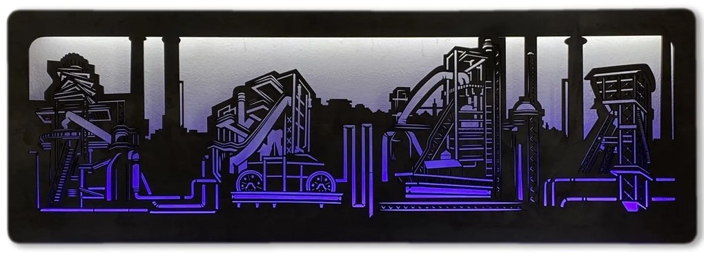 Li-Go "Železárny" světelný RGBW obraz 230V 120x40cm provedení povrchu: ořech