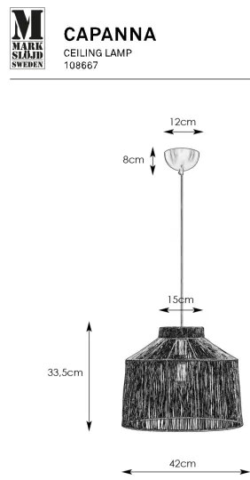 Markslöjd 108667 - Lustr na lanku CAPANNA 1xE27/40W/230V mosaz