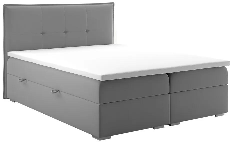 Kontinentální postel 180 cm Carla (šedá)(s úložným prostorem). 1020247