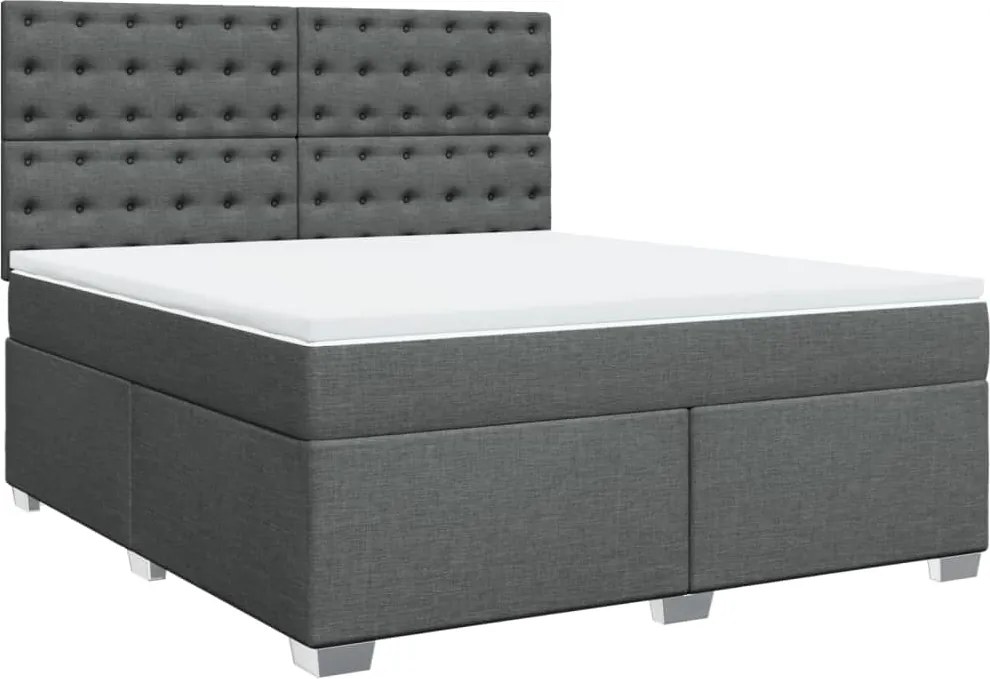 Box spring postel s matrací tmavě šedá 180x200 cm textil 3292882