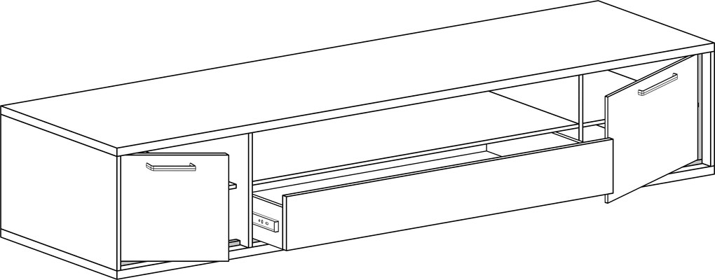 Obývací stěna Mediolan - sestava F - natural hikora + dekorační deska