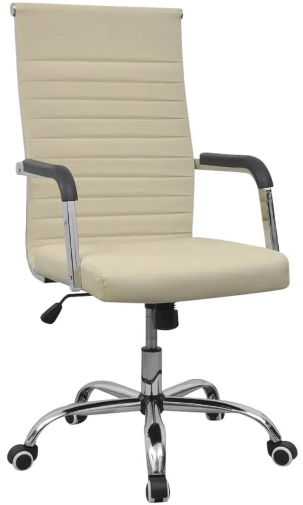 20125 vidaXL Kancelářská židle umělá kůže 55 x 63 cm krémová