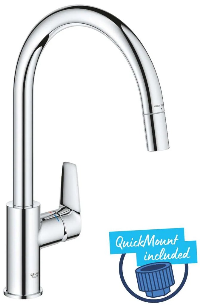 Grohe Start Edge - Dřezová baterie s výsuvnou koncovkou, chrom 30550000