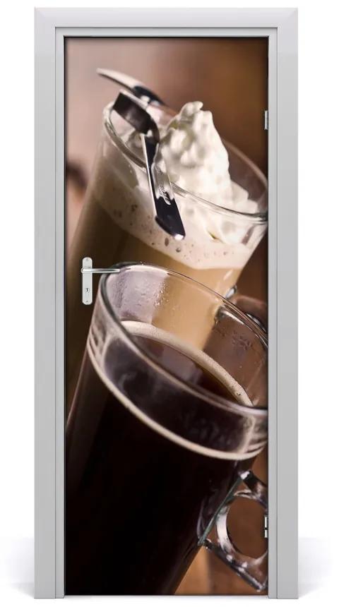 Fototapeta na dveře samolepící káva Frappe 95x205 cm
