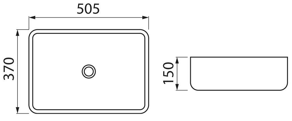 Sapho Evora keramické umyvadlo 50,5 x 37 cm na desku bílá AR429