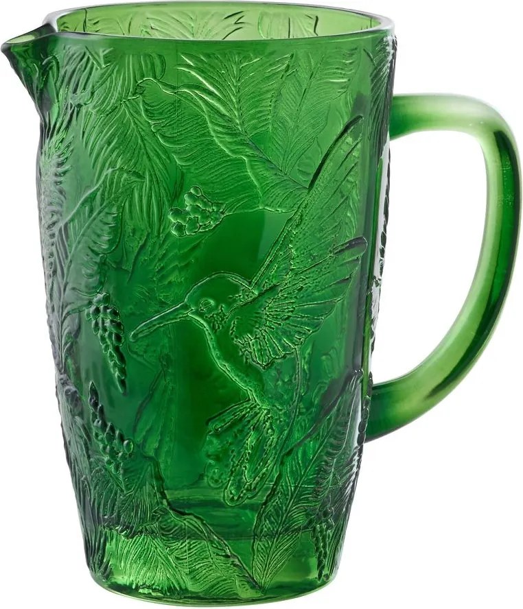 Zelený skleněný džbán kolibřík Hummin Bird - 19*12*19 cm / 1000 ml