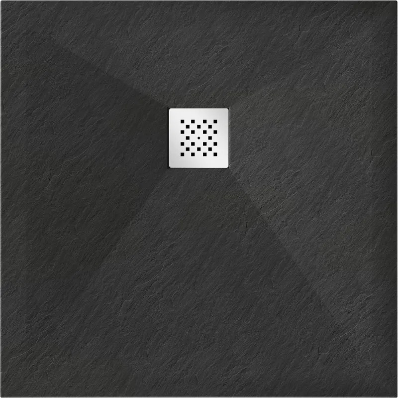 Mexen Stone+ kompozitní čtvercový sprchový kout 90 x 90 cm, černý - 44709090